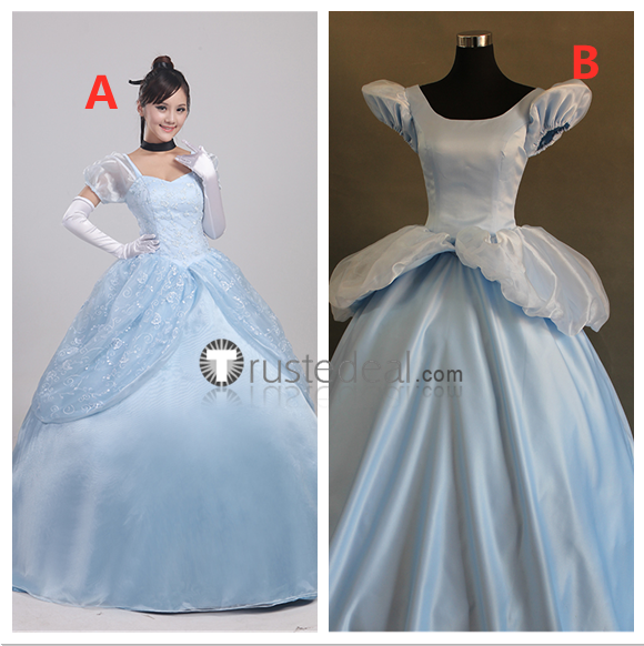 Disney Princess Cinderella Blue Gown Party Halloween Cosplay Costumes
