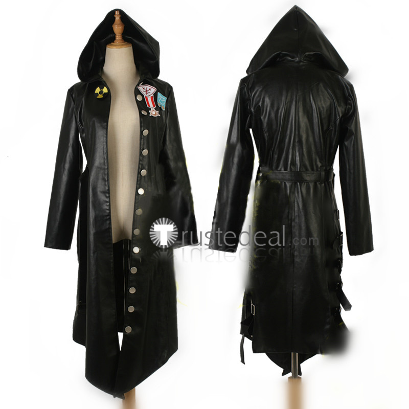 PUBG PlayerUnknown's BattlegroundsTrench Coat Black Pleather Hooded ...