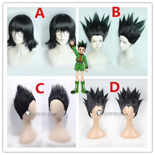 Hunter x Hunter Gon Freecss Shizuku Murasaki Black Green Spiky Styled ...