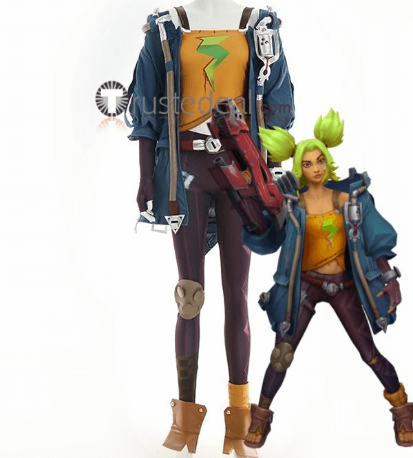 League of Legends LOL The Spark of Zaun Zeri Cosplay Costume