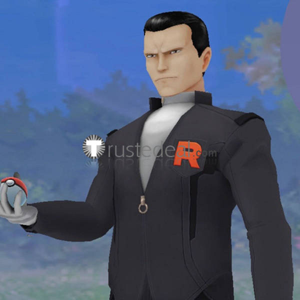 Pokemon Geeta Giovanni Black Cosplay Wigs