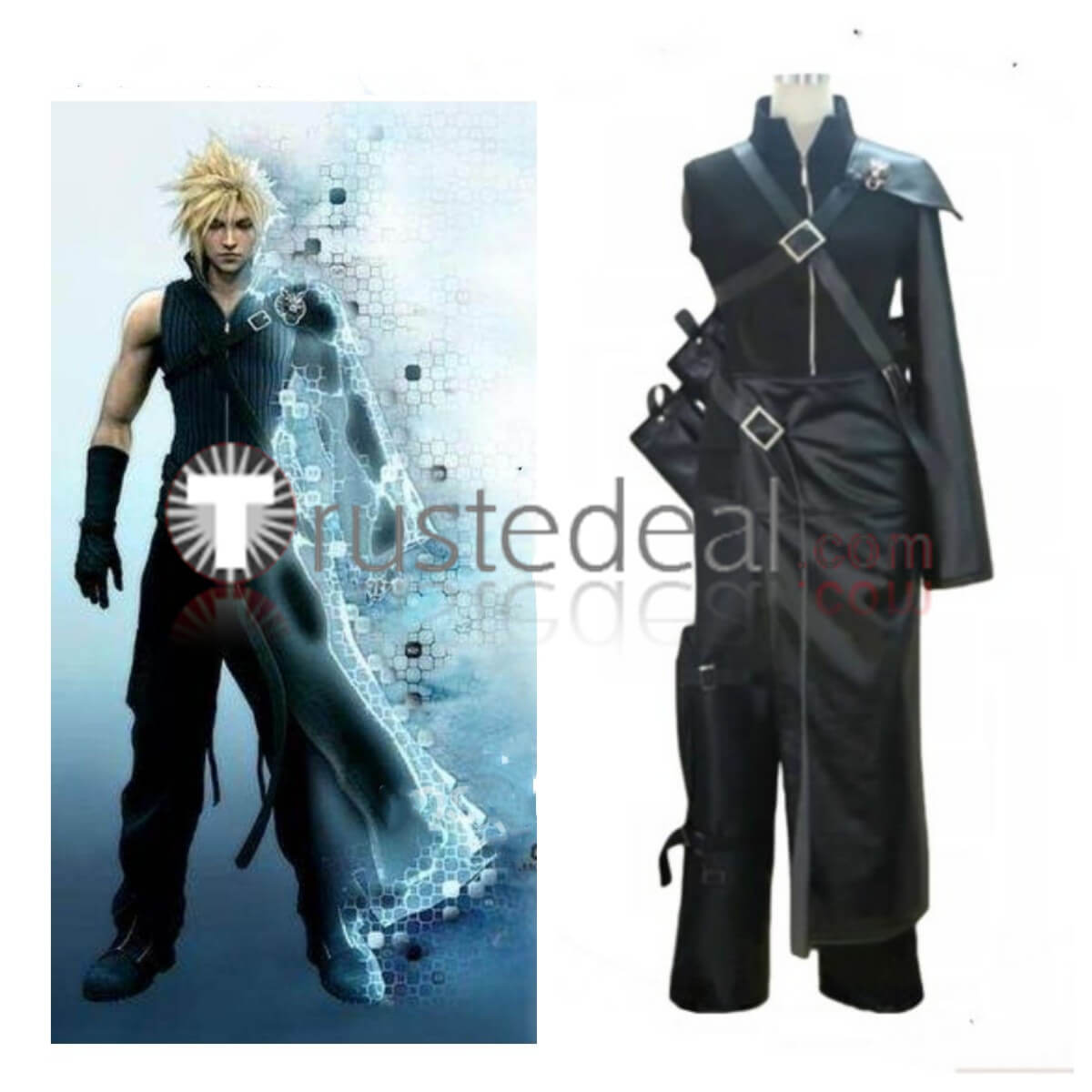 Final Fantasy VII Advent Chiddren Cloud Strife Black Cosplay Costume