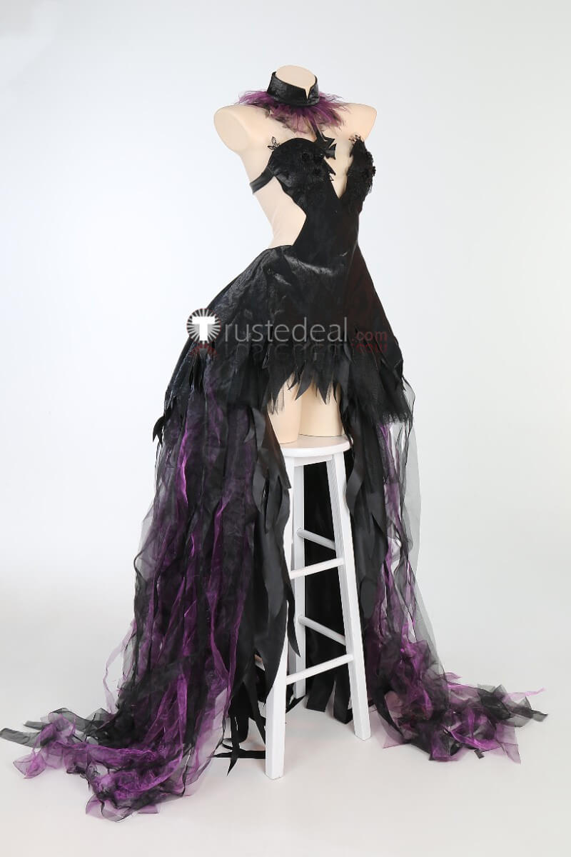 Puella Magi Madoka Magica Akuma Homura Demon Flame Devil Cosplay Costume