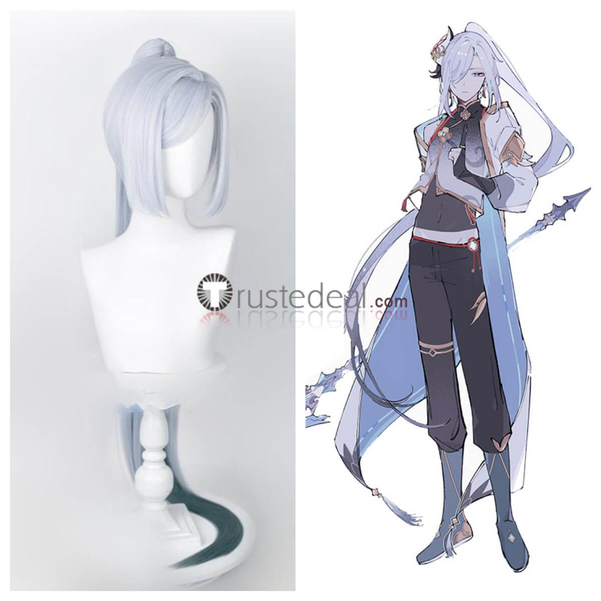Genshin Impact Shenhe Genderbend Male Yae Miko Cosplay Wigs
