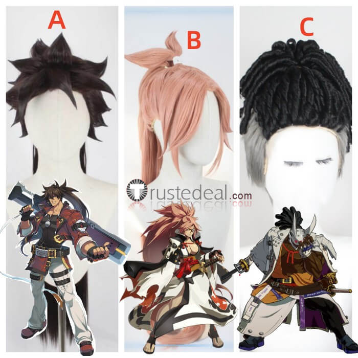 Guilty Gear Baiken Sol Badguy Nagoriyuki Styled Cosplay Wigs