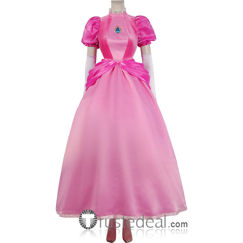 The Super Mario Bros. Movie Princess Peach Pink Dress Cosplay Costume