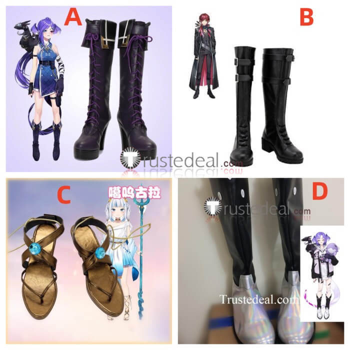 Vtuber Virtual YouTuber NIJISANJI Lauren Iroas Selen Tatsuki Gawr Gura Cosplay Shoes Boots