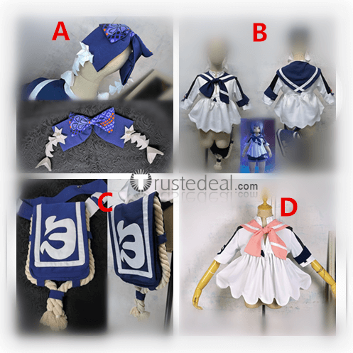 Final Fantasy XIV FF14 FFXIV Lalafell Sailor Uniform Blue Pink Cosplay ...