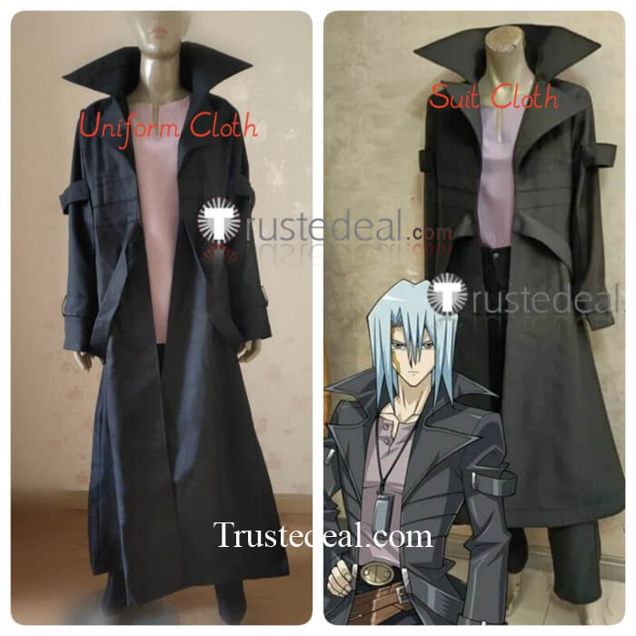 YuGiOh 5D's Kalin Kessler Kyosuke Kiryu Human Black Coat Cosplay Costume