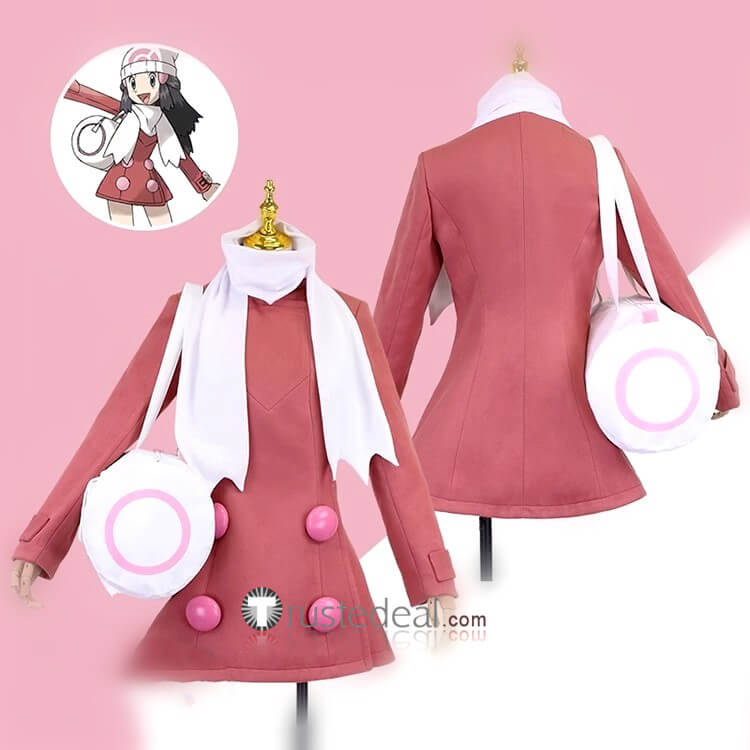 Pokemon Dawn Red Outfit Cosplay Costume