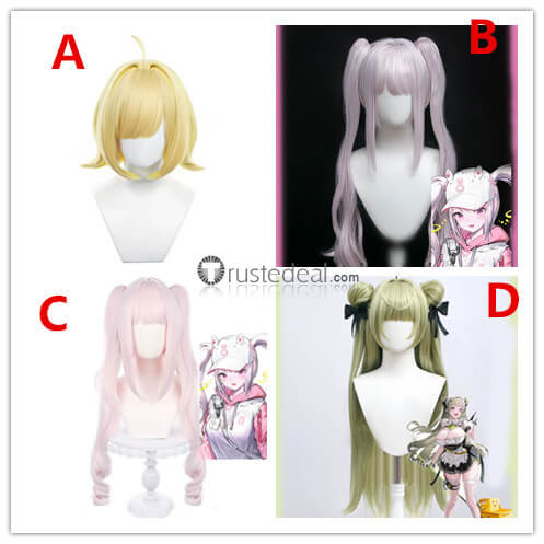 Goddess of Victory Nikke Elegg Alice Soda Green Pink Blonde Cosplay Wig