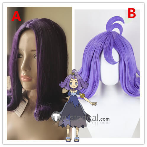 Pokemon Sun and Moon Acerola Purple Styled Cosplay Wig