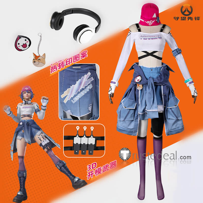 Overwatch Antifragile Kira-Kira LE SSERAFIM Kiriko Cosplay Costume