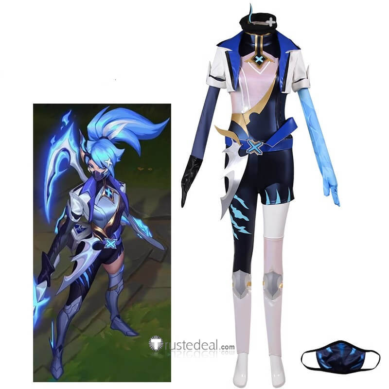League of Legends LOL DRX Akali Blue Cosplay Costume