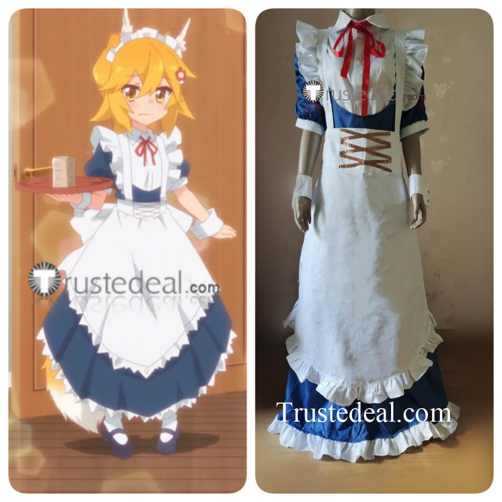 Sewayaki Kitsune no Senko-san Shiro Senkosan White Blue Maid Cosplay ...