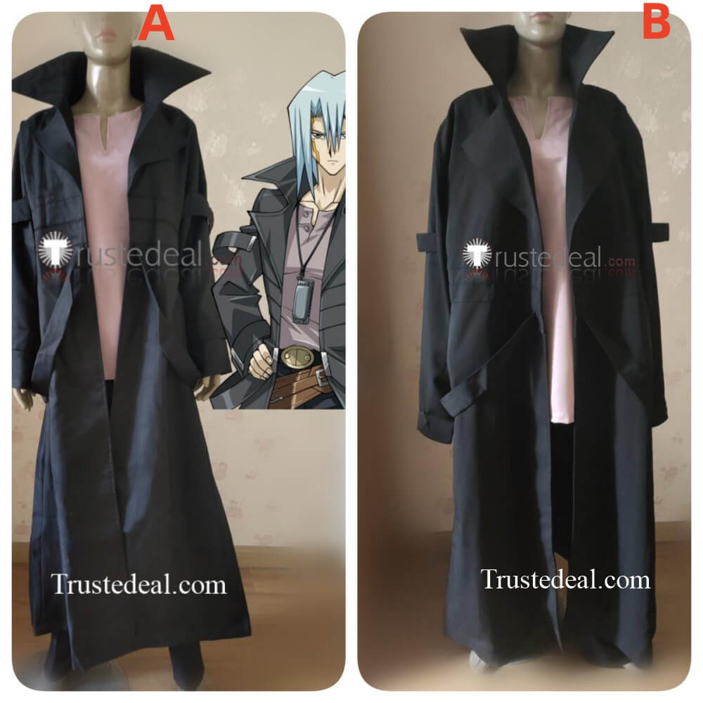 YuGiOh 5D's Kalin Kessler Kyosuke Kiryu Human Black Coat Cosplay Costume