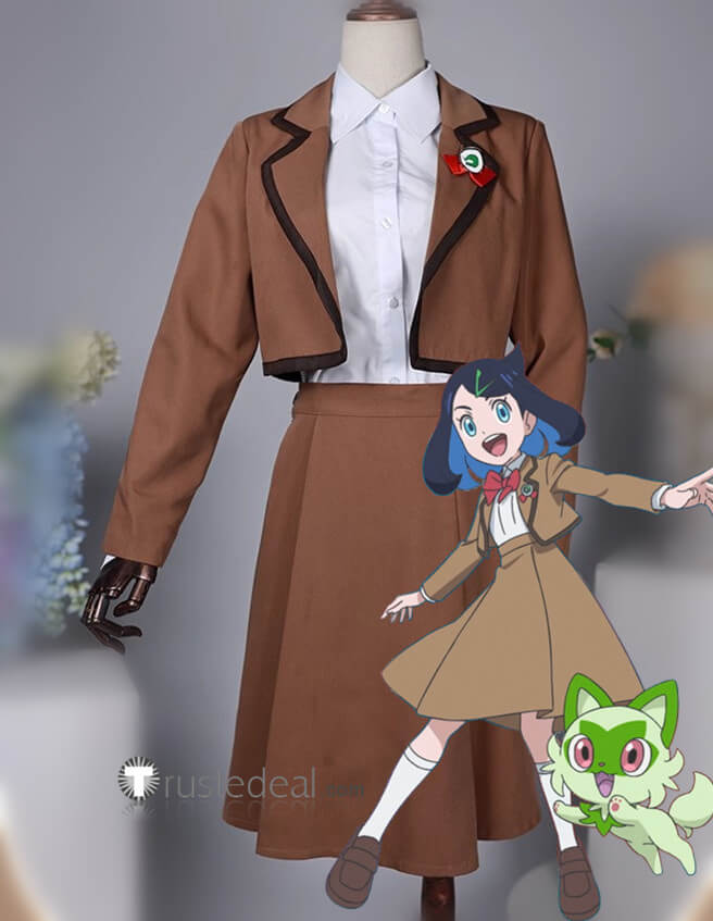 Pokemon Horizons The Series Pocket Monsters Liko School Uniform Cosplay ...