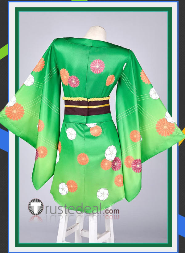 Mahou Shoujo ni Akogarete Gushing Over Magical Girls Araga Kiwi New Year Green Kimono Yukata ...