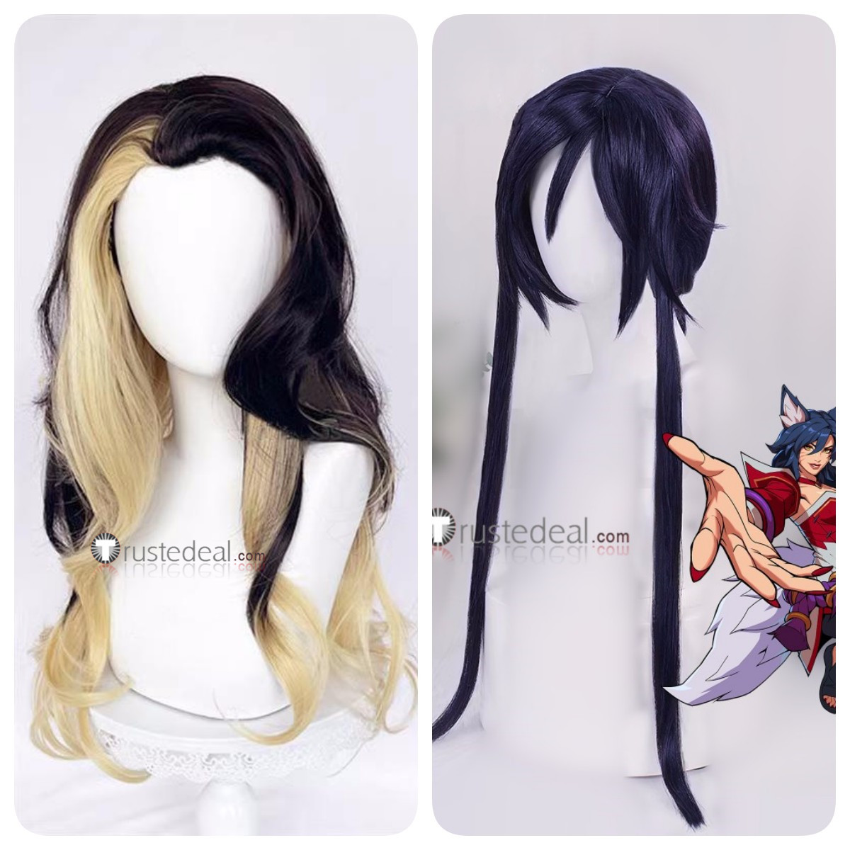 League of Legends LOL 2XKO Ahri Cosplay Wig