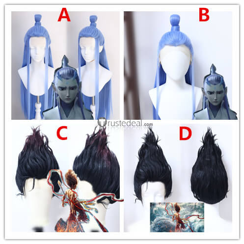Ne Zha 2 Ao Bing Blue Black Prestyled Lace Front Cospay Wig
