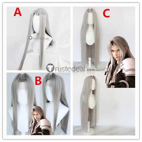 Final Fantasy Sephiroth Long Silver Gray Styled Cosplay Wig