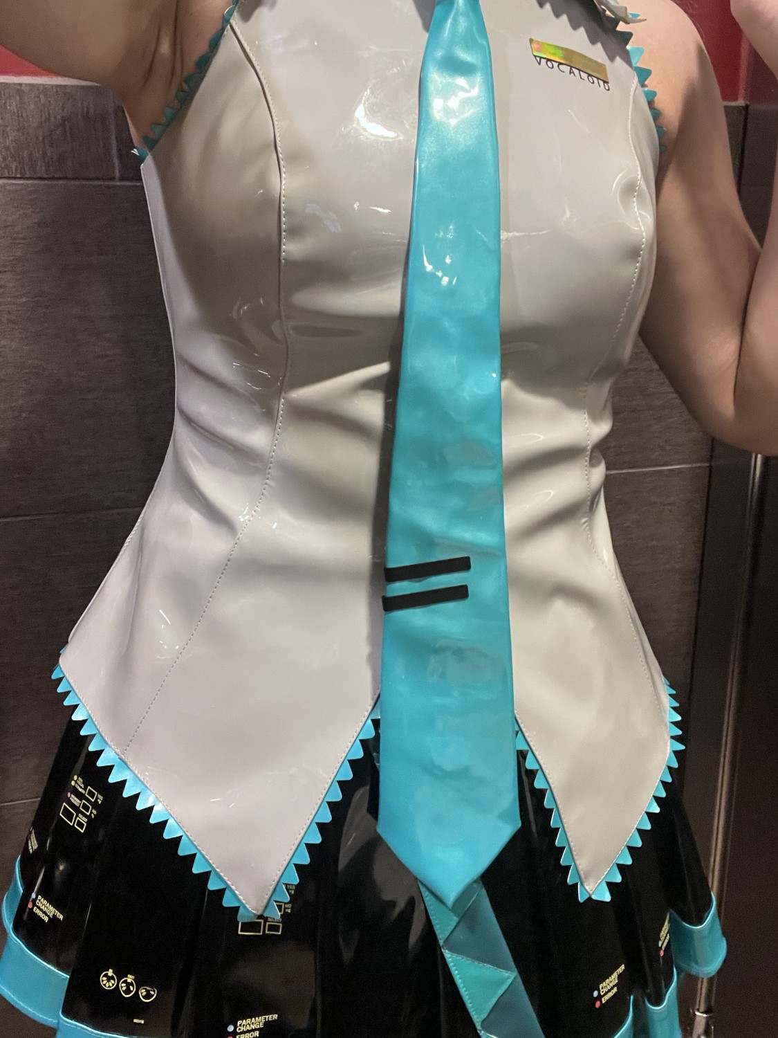 Vocaloid Original Hatsune Miku Cosplay Costume Patent Leather