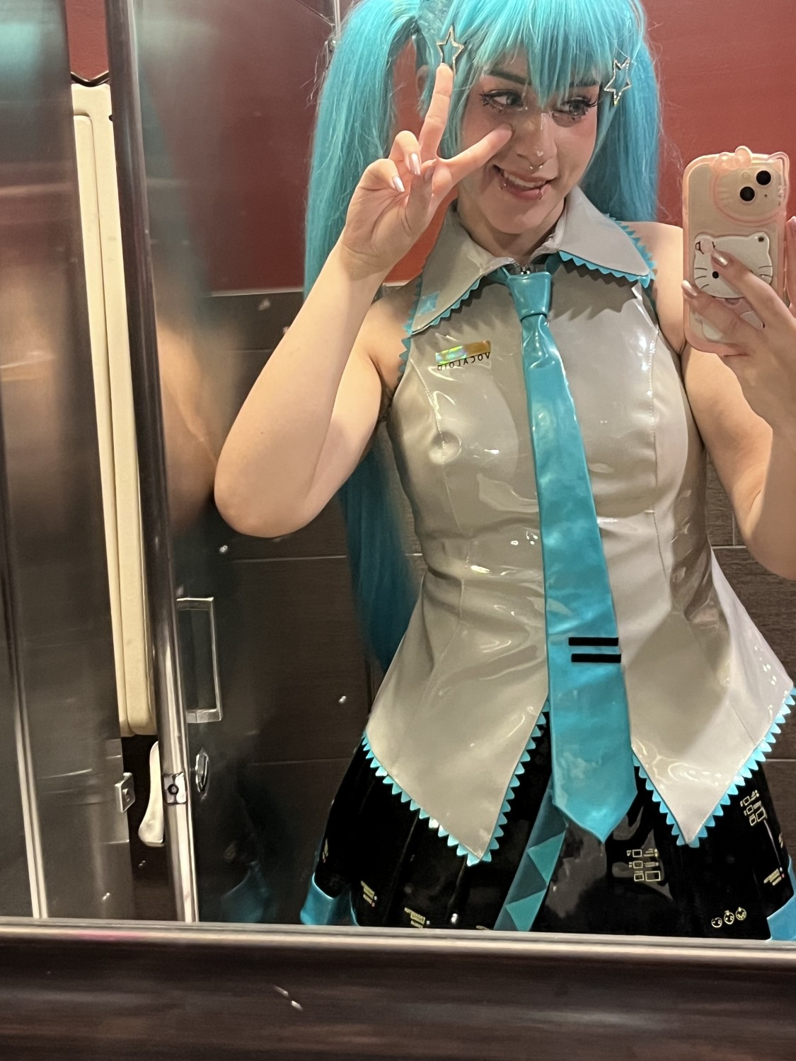 Vocaloid Original Hatsune Miku Cosplay Costume Patent Leather
