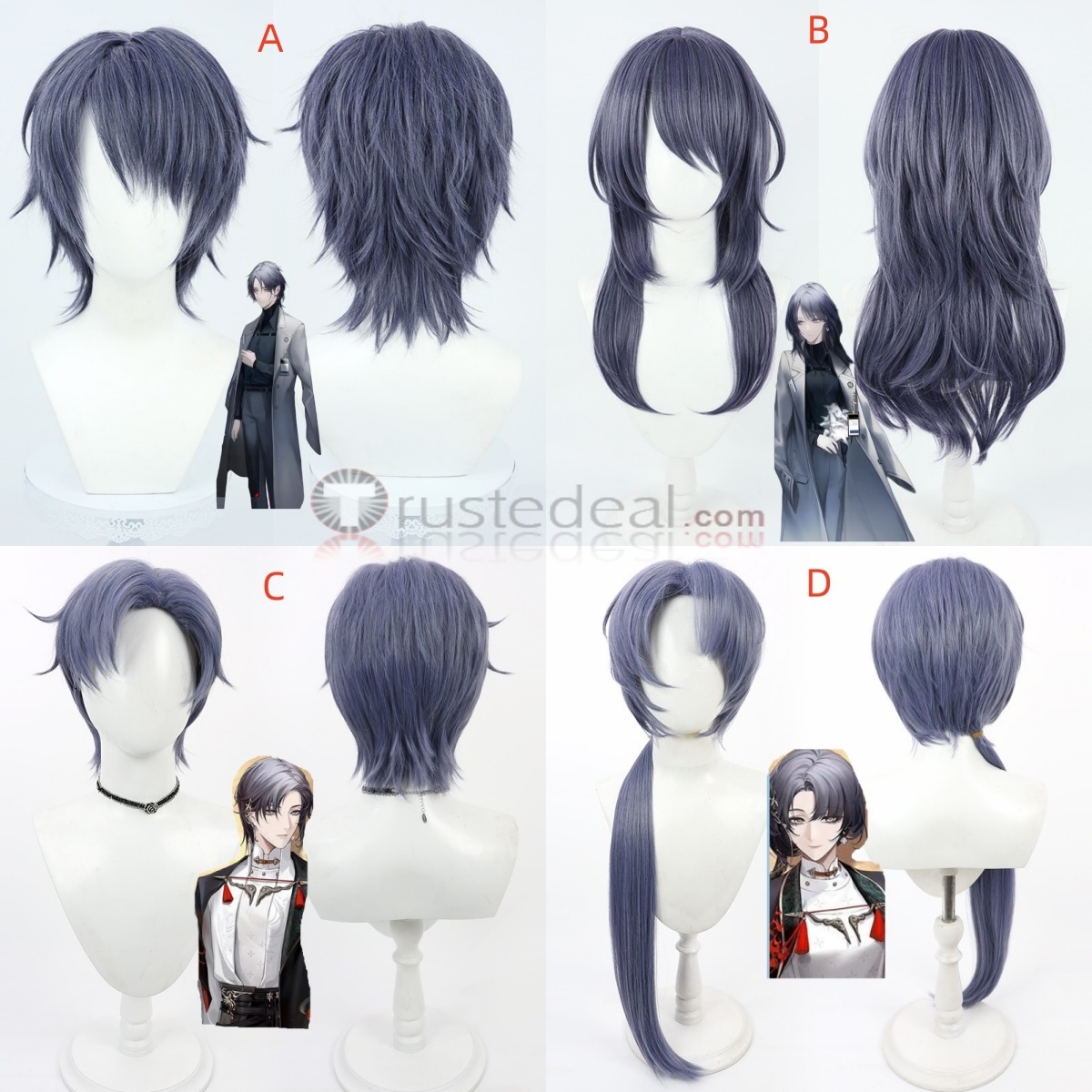 Path to Nowhere Chief Shepherd 13 Male Female Grayish Blue Cosplay Wig