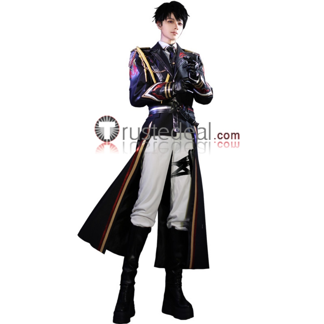Love and Deepspace Caleb Far Space Military Uniform Black Cosplay Costume
