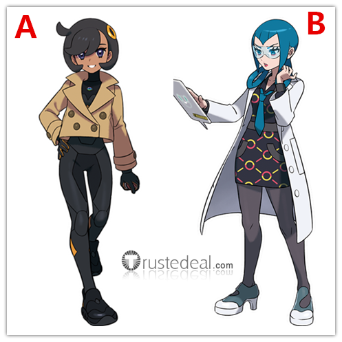 Pokemon Legends Z-A ZA Mable Detective Emma Styled Blue Brown Cosplay Wig