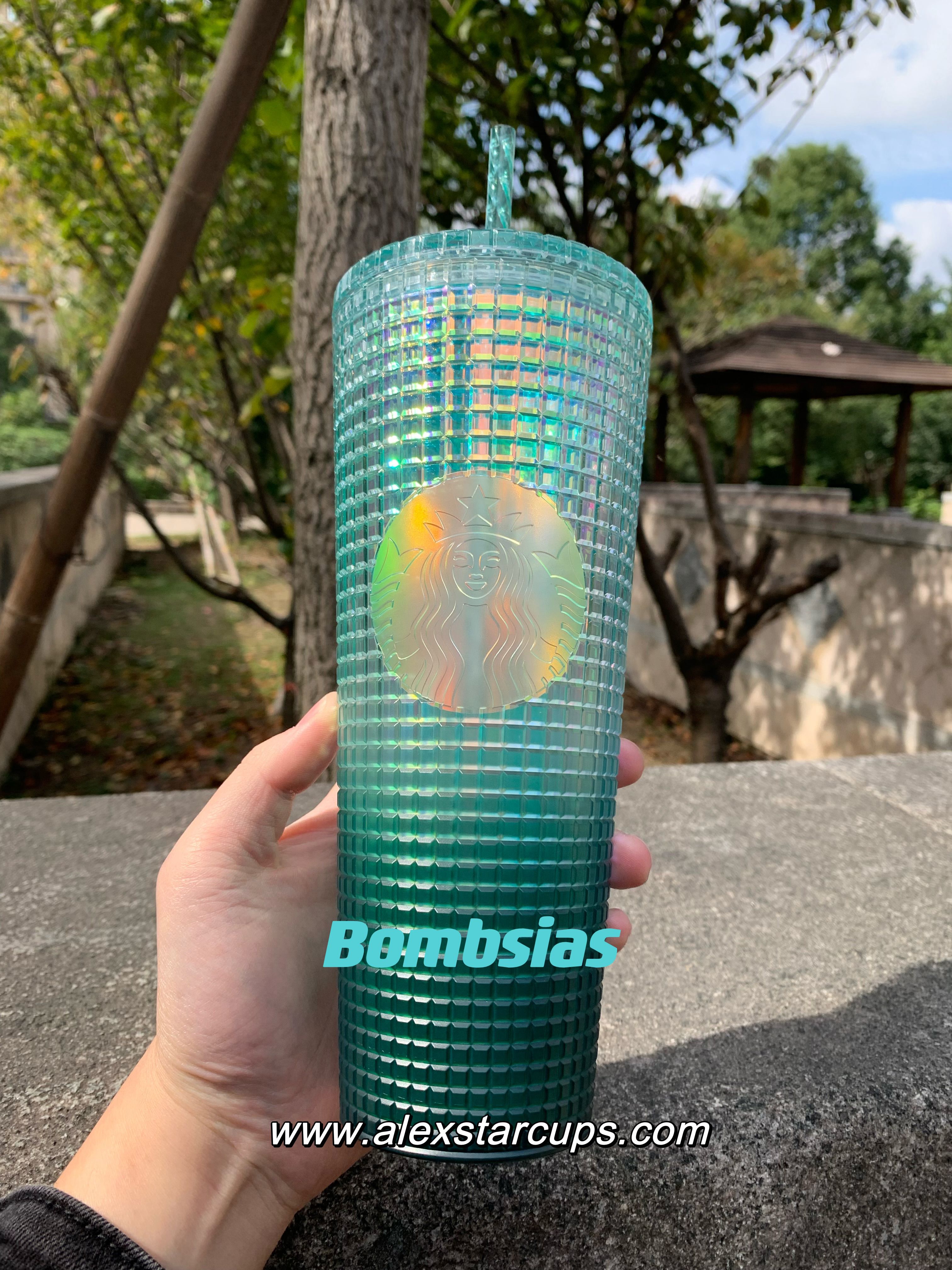 US$ 52.99 - Starbucks US&CAN Jade Green Gradient Grid Cup Tumbler in ...