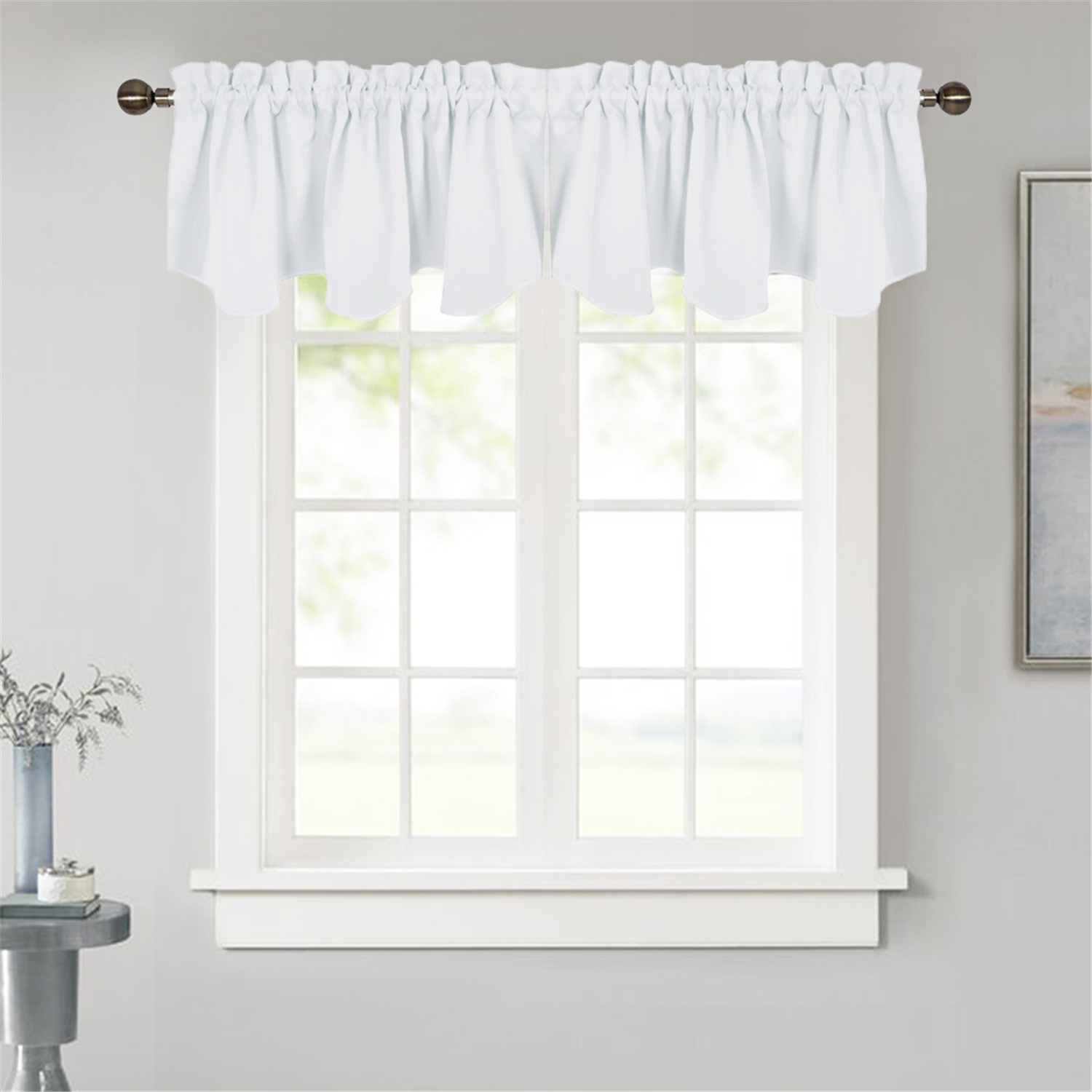 Custom Wave Window Curtain Valance with Pick-Up Accents by (1 Panel)