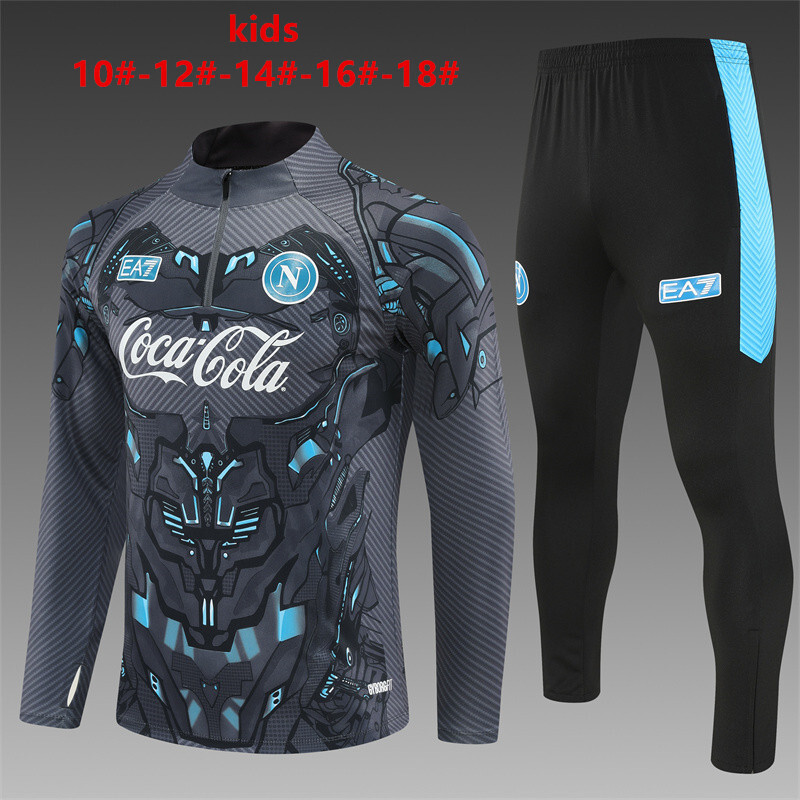 Kids SSC Napoli Training Tracksuits 25/26 Football Kit Soccer Jersey ...