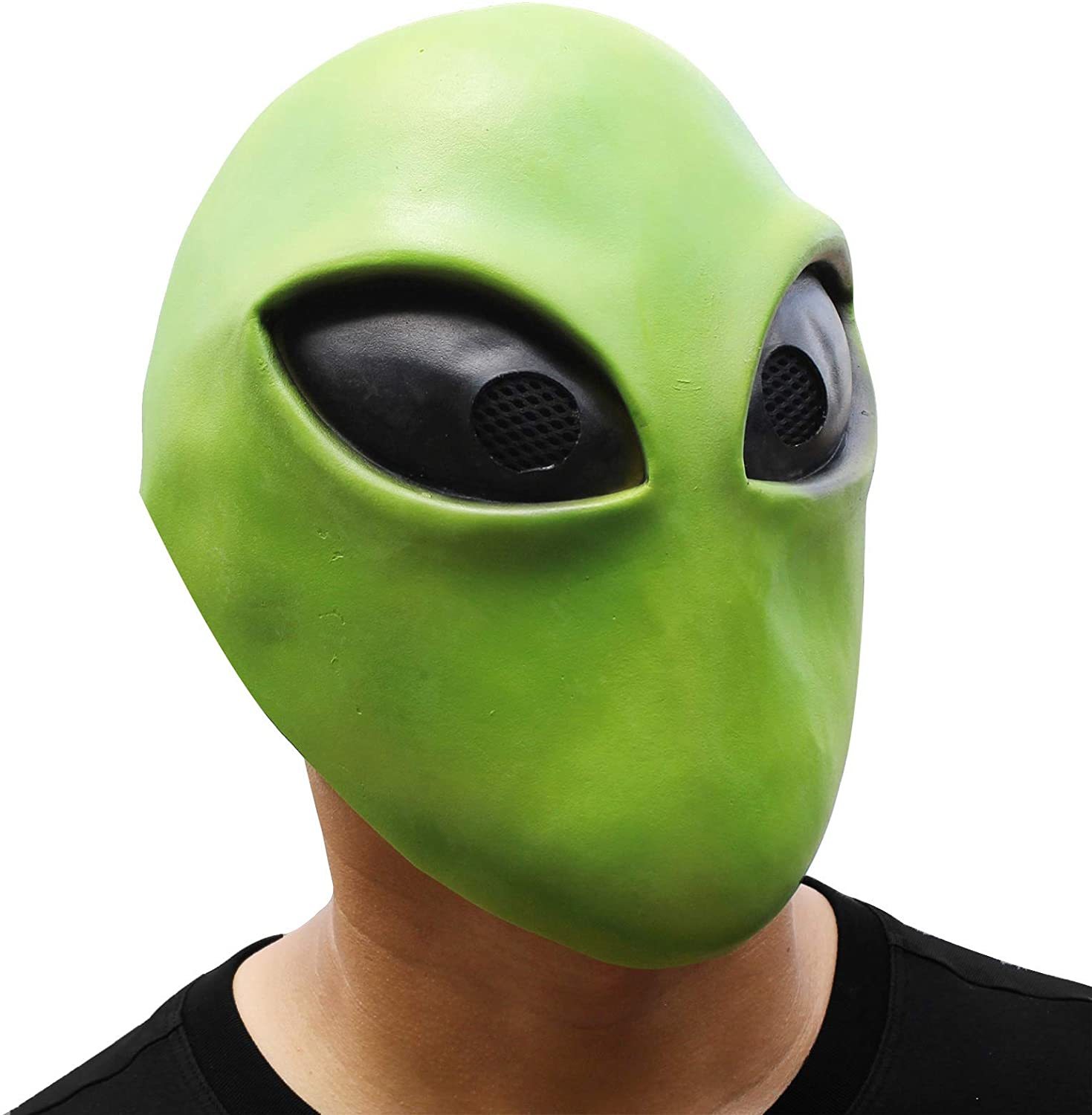 US$ 13.99 - PartyHop Alien Head Mask, Latex Cool Green Alien Toys - www ...