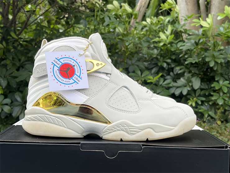 US$ 160.00 - Authentic Air Jordan 8 Retro Champagne Gold White - www ...