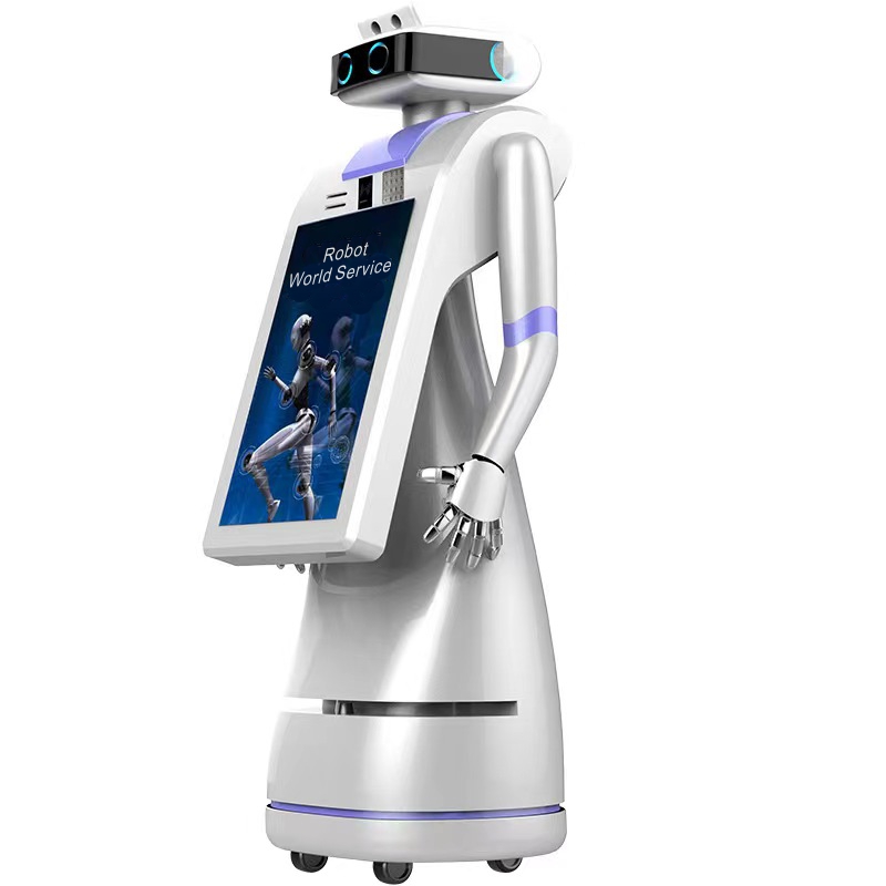 Mobile welcome robot for Exhibition hall Government Museum library hospital
