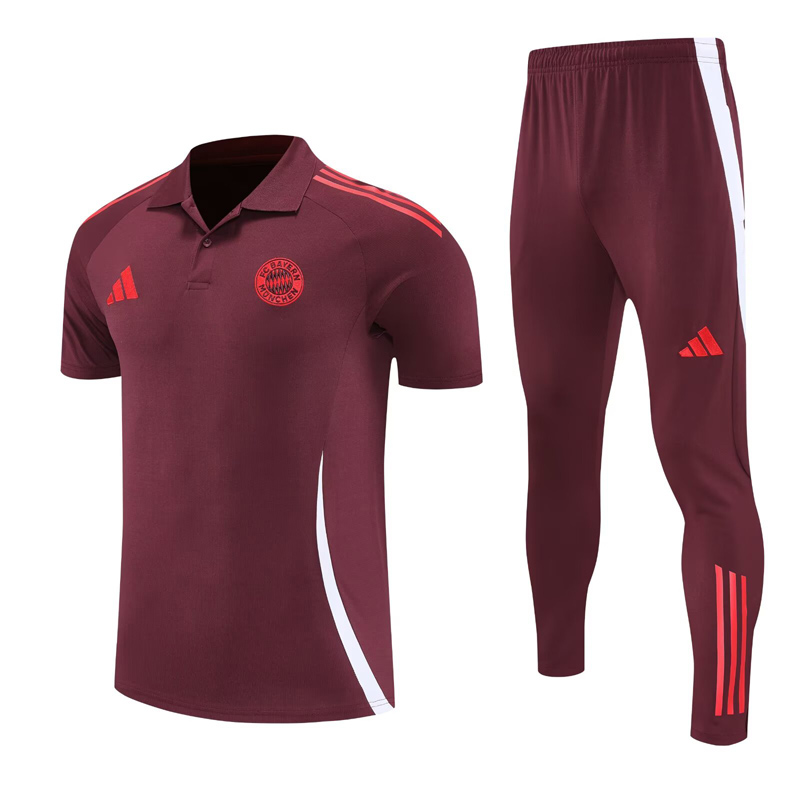 US$ 30.00 - 25-26 Bayern Brown Red Polo Tracksuit - www.spfoot1.com