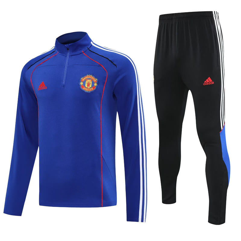 US$ 38.00 - 25-26 Man Utd Fancy blue Half Pull Tracksuit (半拉链) - www ...