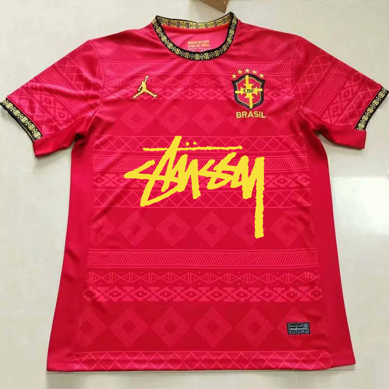 US$ 16.00 - 25-26 Brazil Red Special Edition Training shirts (Print ...