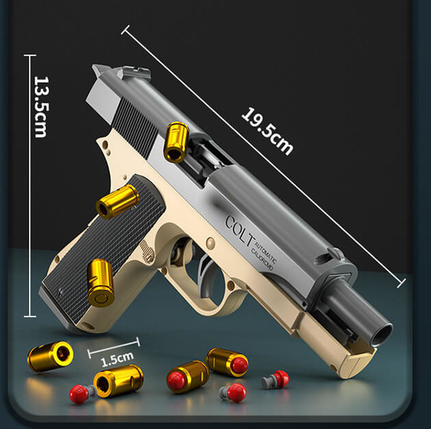 Semi Auto 1911 Blaster | Shell Ejecting | Soft Bullet Gun