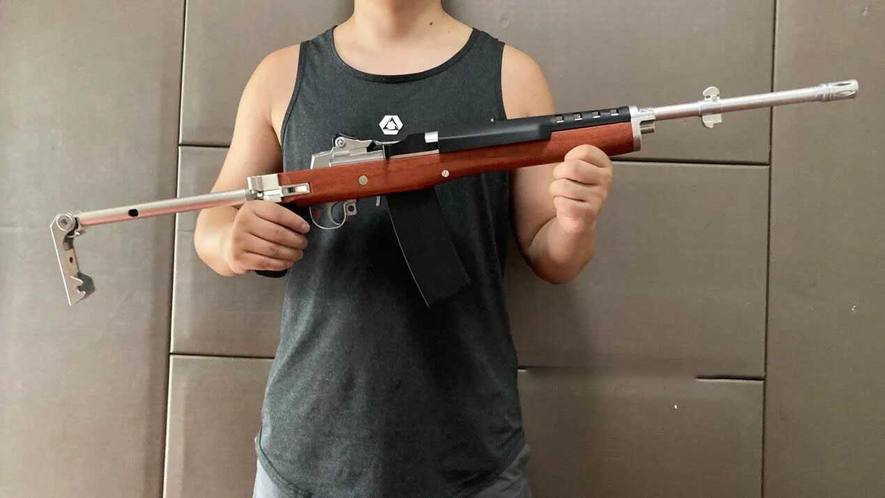 Review & Unboxing Mini 14 Shell Ejecting Laser Gun - www.zhenduoblaster.com