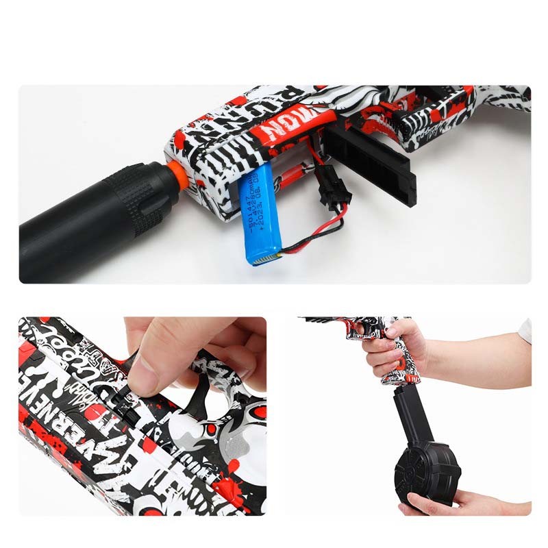 Electric Skull Graffiti Glock Gel Blaster | Drum-Fed | Exciting
