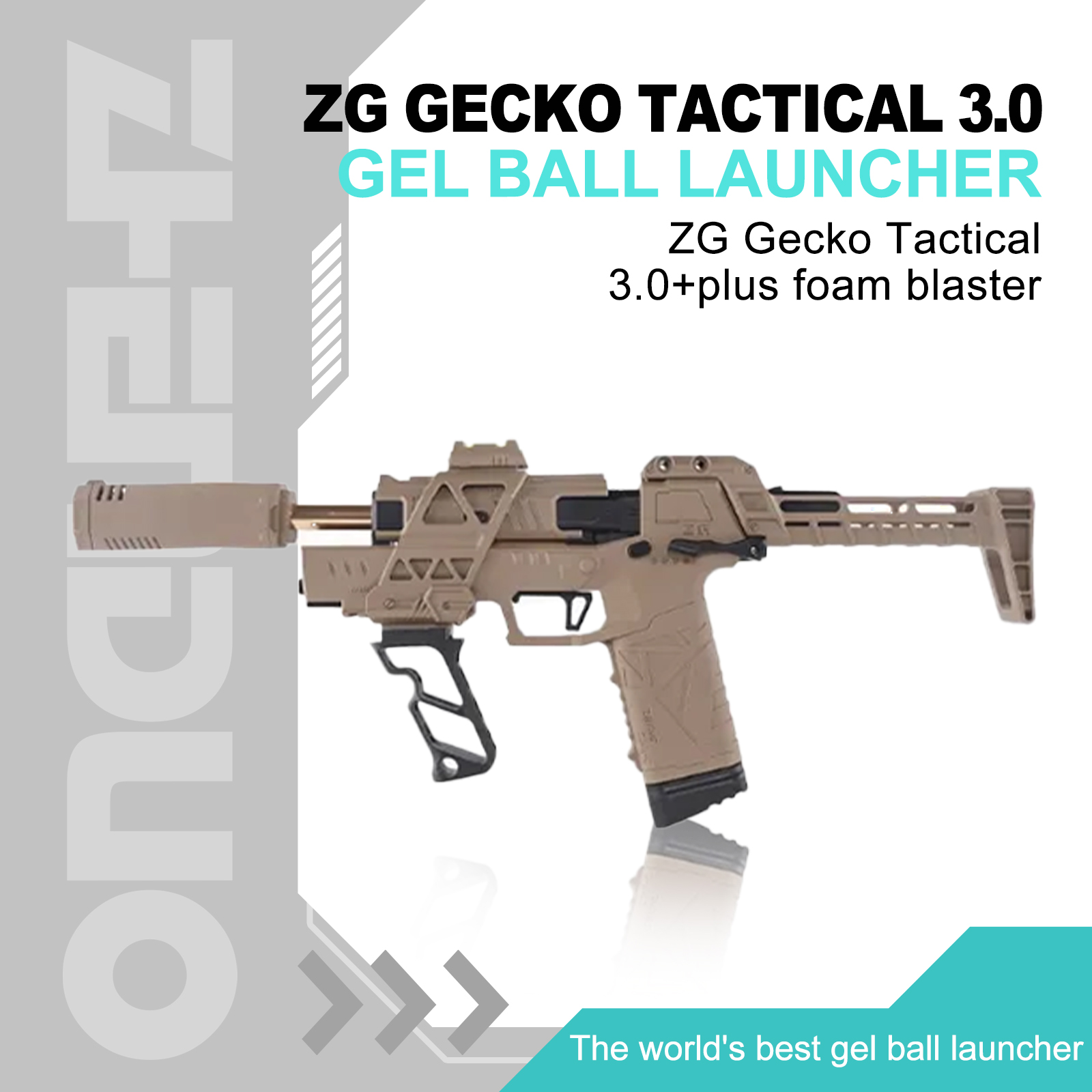 ZG Gecko Tactical 3.0+plus Foam Dart Blaster | Tan or White | Tactical ...