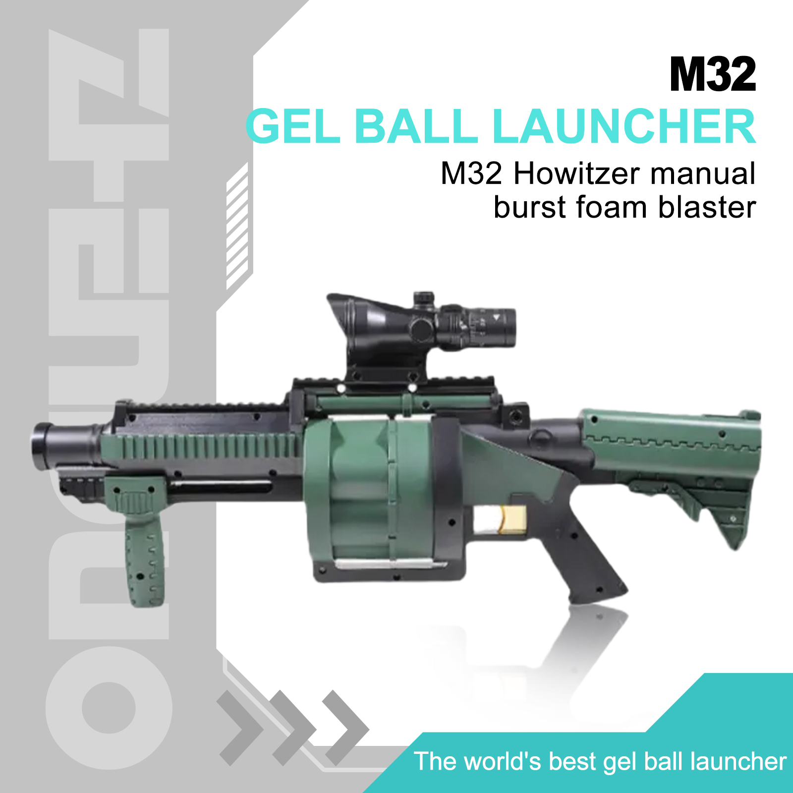M32 Howitzer Foam Blaster | Green or Gold | Shell Ejecting | $45.99