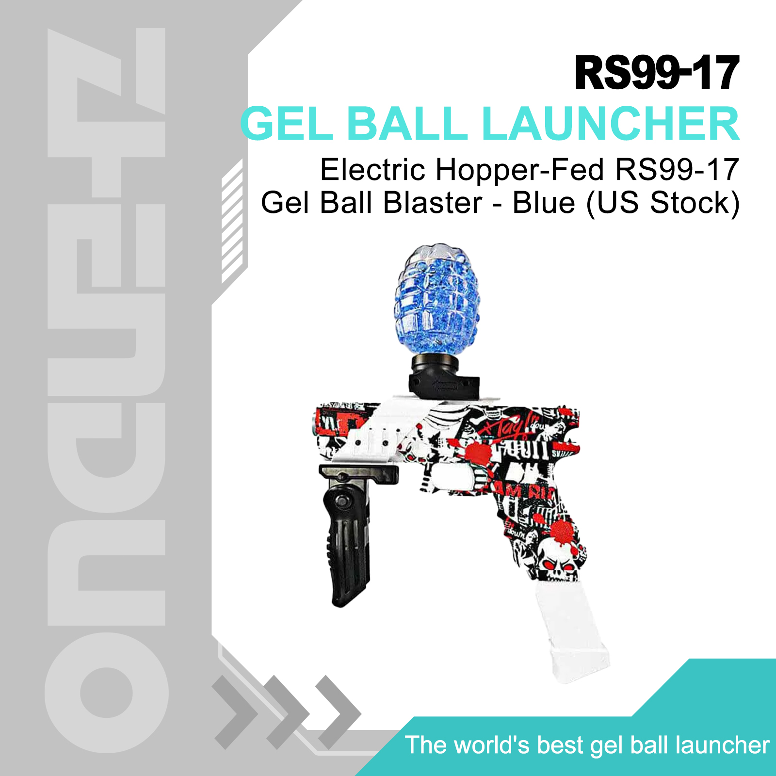 Electric Hopper-Fed RS99-17 Gel Ball Blaster | Blue | US Stock