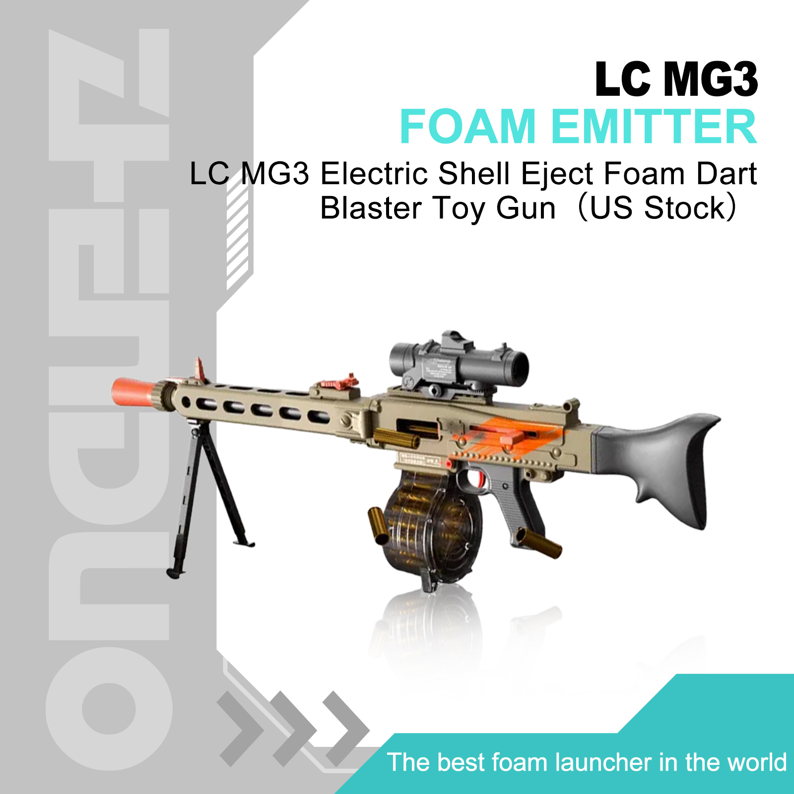 LC MG3 Electric Shell Eject Foam Blaster | Toy Gun