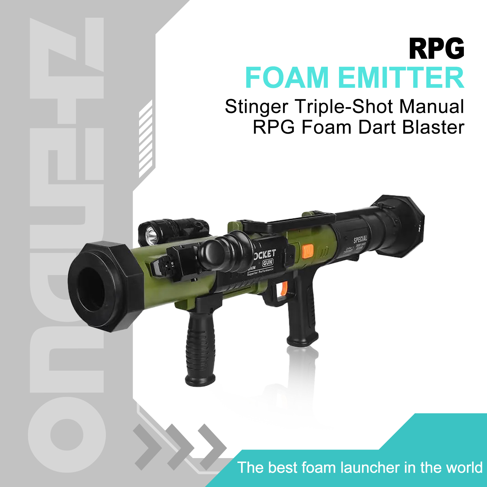 Stinger Triple-Shot RPG Foam Blaster | Manual Action Fun