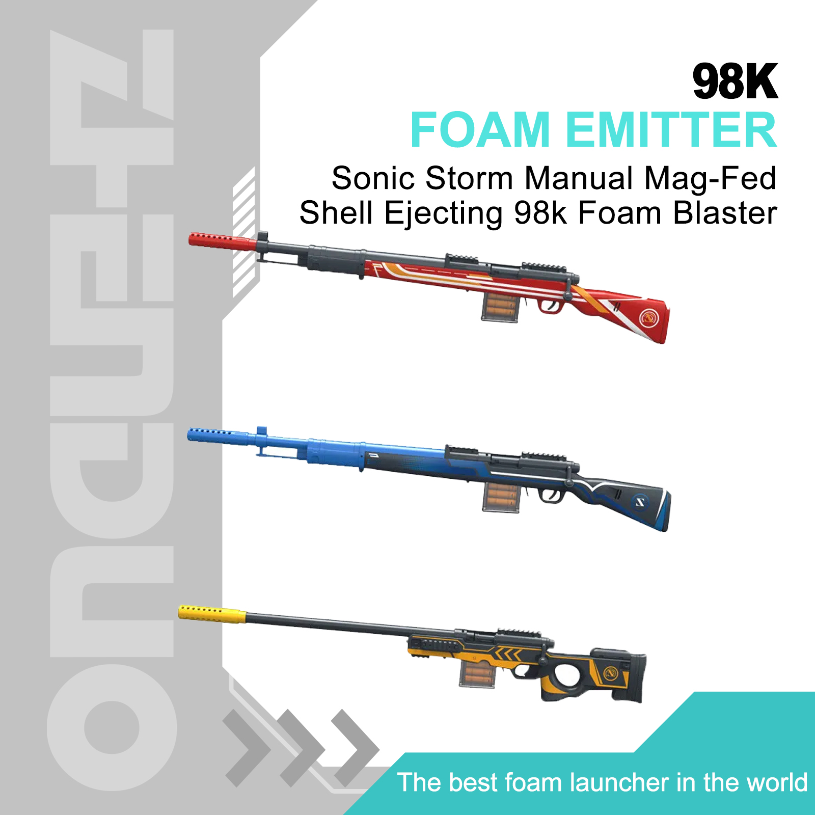 Sonic Storm Foam Blaster | 98k Manual Mag-Fed Shell Ejection