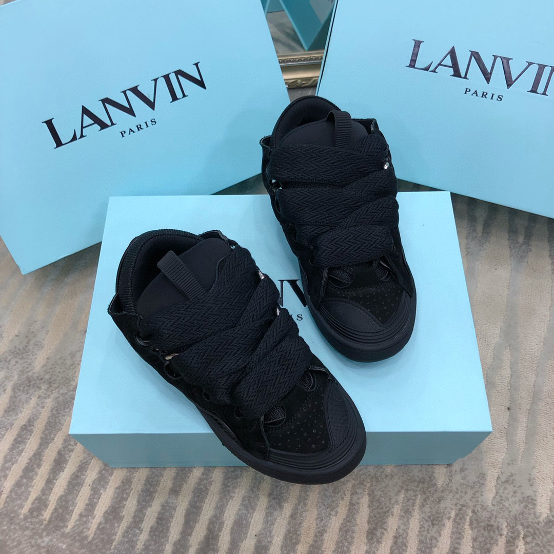 Lanvin Leather Curb Triple Black
