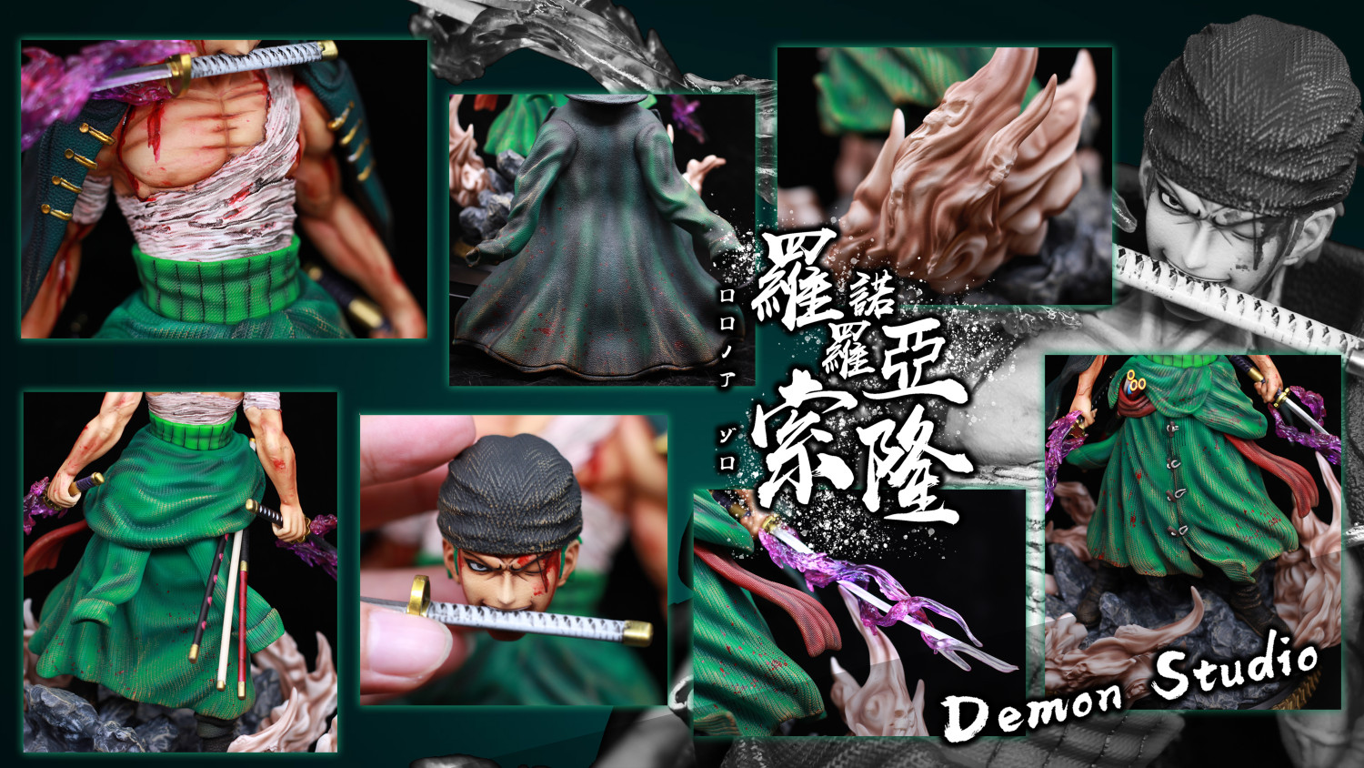 【In Stock】Demon Studio One Piece Bloody Bandaged Roronoa Zoro Resin Statue